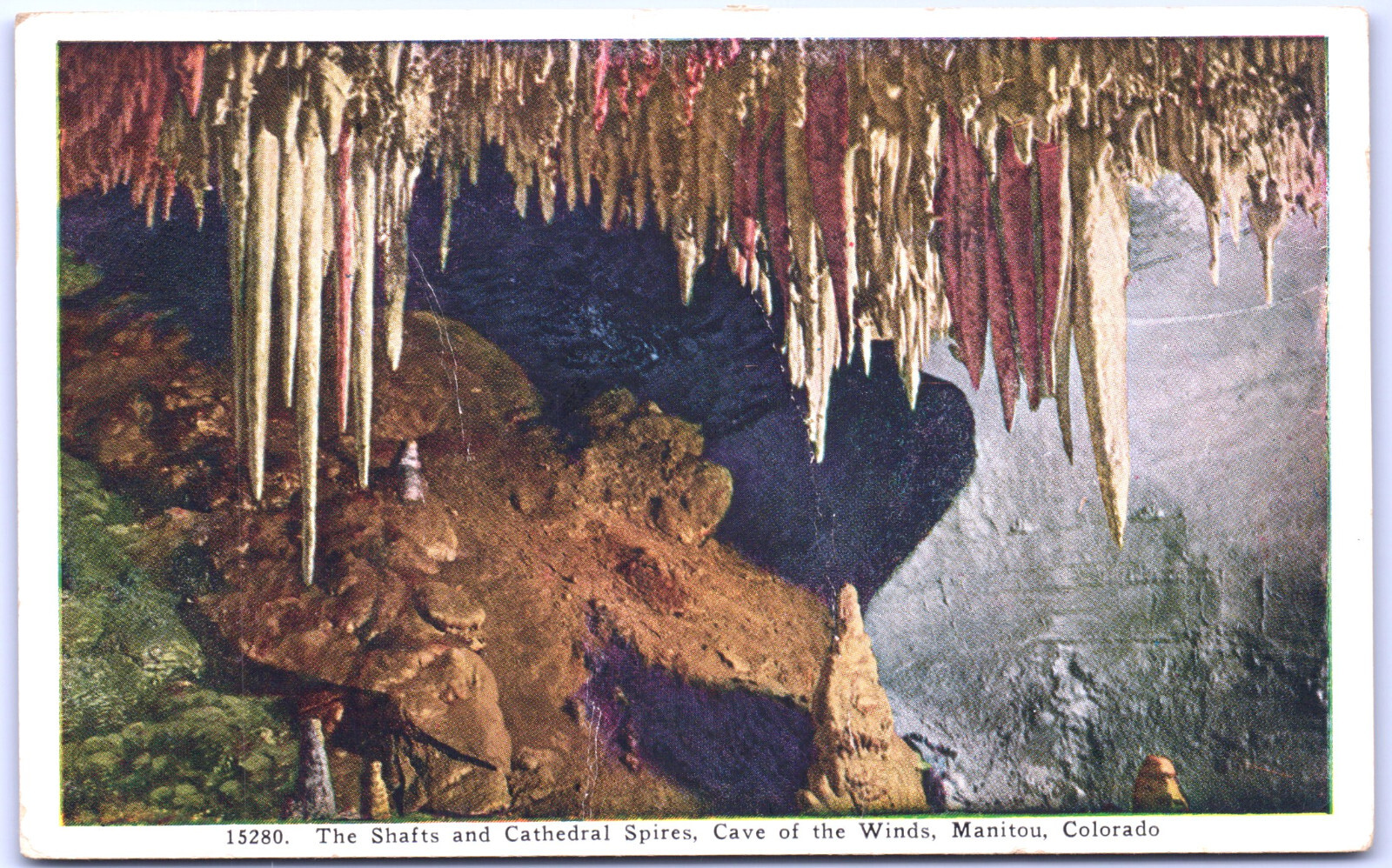 Postcard CO Shafts & Cathedral Spires Cave of the Winds Manitou c.1920 ...