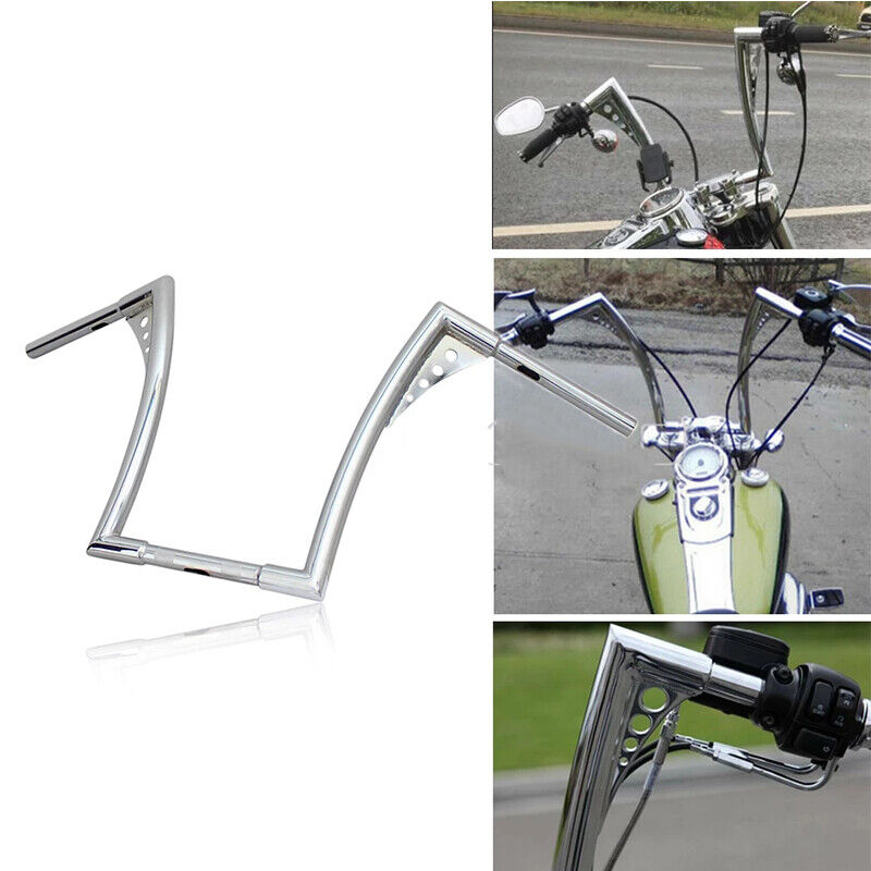Chrome Motorcycle APE Hangers Bars 1-1/4" 14" Rise Handlebars for ...