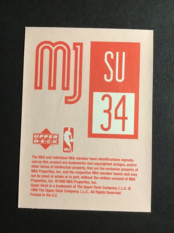1995-96 Upper Deck Sticker #SU34 Michael Jordan RED BACK - NM-MINT ...