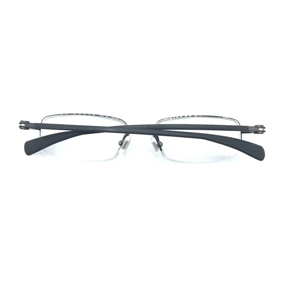 Nike 4120 001 Black Half Rim Rectangle Eyeglasses Frames 52-19 140 ...