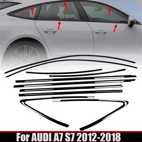 Window Molding Strips Trim Accessories For AUDI A7 S7 2012-2018 Black ...