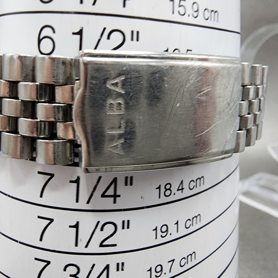 Seiko Alba Watch Men 35mm Silver Dial Silver Tone Daydate V733-7a70 New ...
