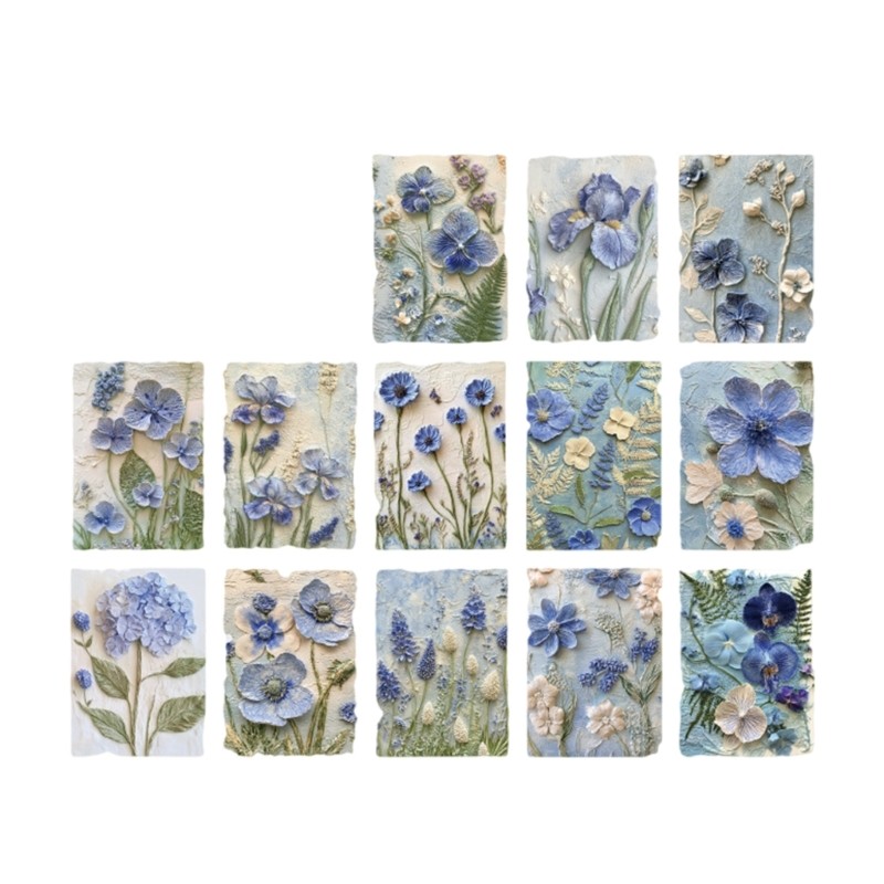 23Sheets Embossed Flower Leaf Paper Textured Decoration Paper for ...