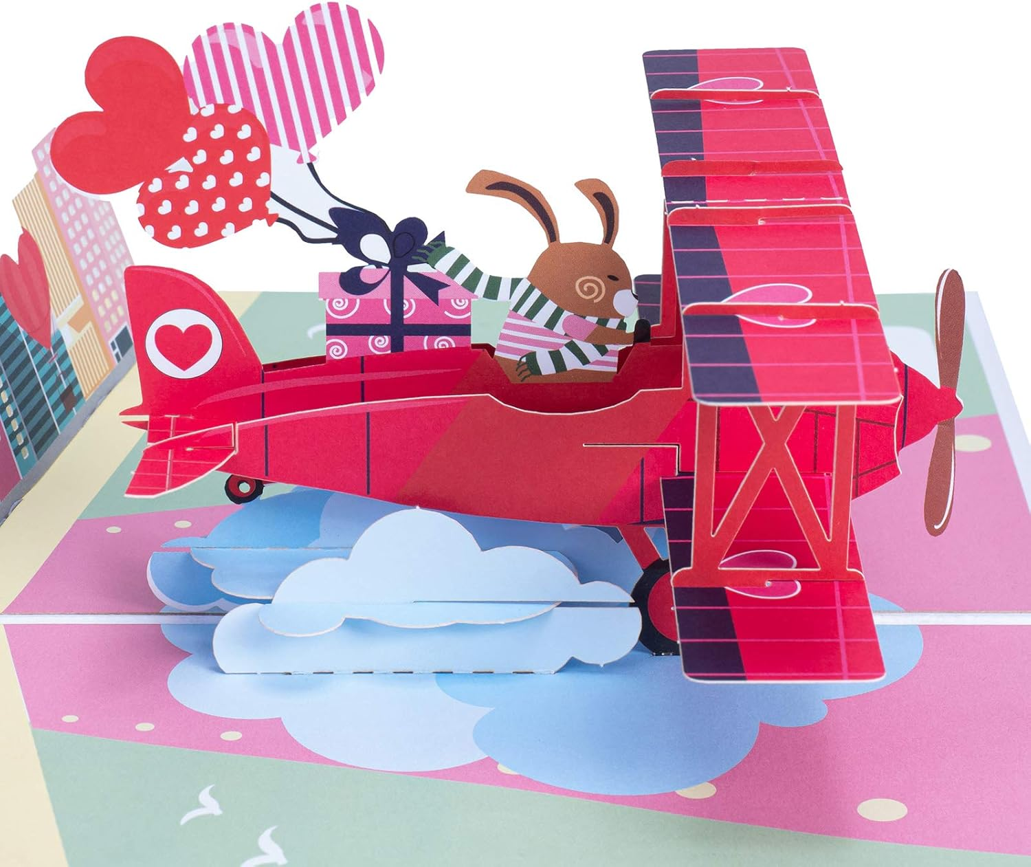 3D Pop up Valentines Day Card, Love Biplane, Handmade Popup Cards ...