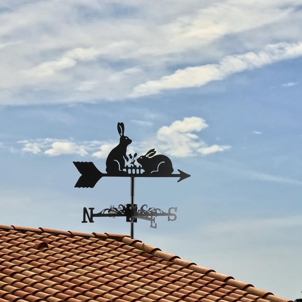 2X(Animal Iron Wind Vane, Weather Vane, Roof Weather Vane Wind ...