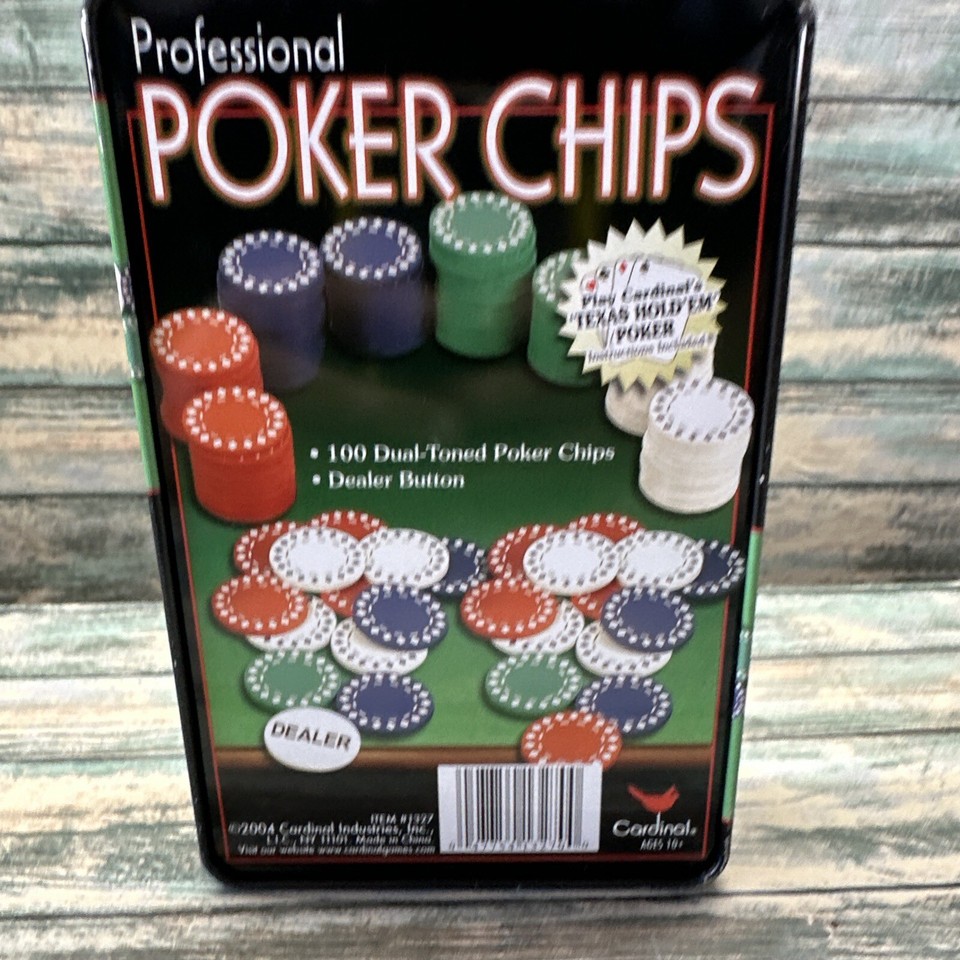 Cardinal Professional Poker Chips Dual Toned Set Of 100 Total W Dealer ...