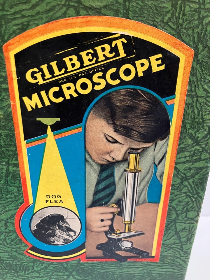 Vintage Gilbert Microscope Set 1952-Green Case RARE 14"X 10"X 5 ...