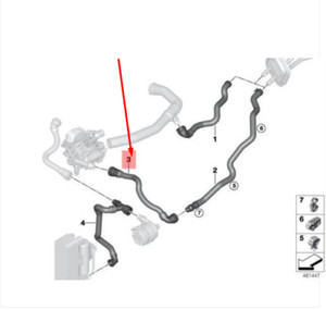 NEW BMW 3 F30 RADIATOR ENGINE RETURN HOSE LINE 64219329646 9329646 OEM ...