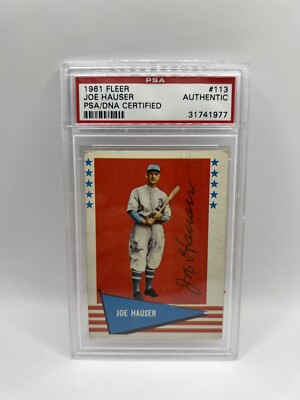 Joe Hauser Signed 1961 Fleer #113 Card PSA/DNA Auto | eBay