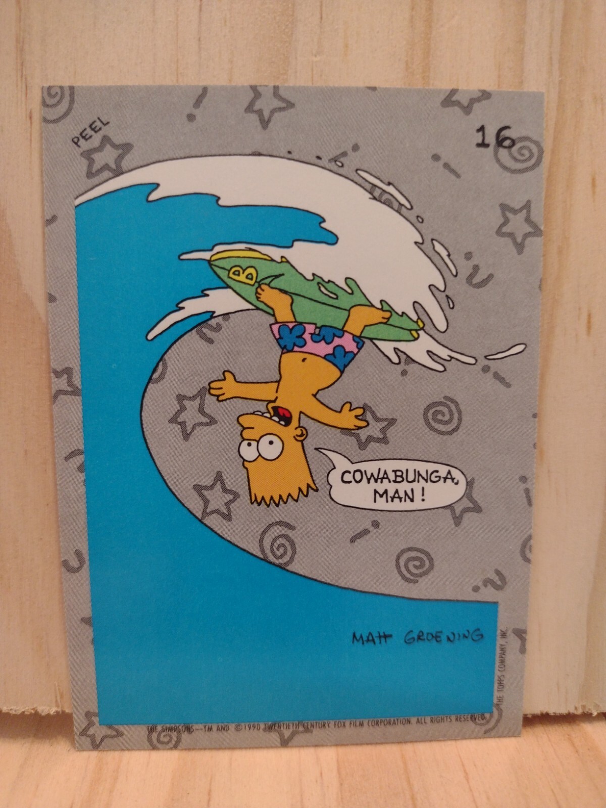 1990: TOPPS THE SIMPSONS: #16 STICKER COWABUNGA, MAN! Q1 | eBay