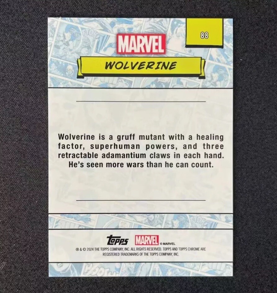 2024 Topps Chrome Marvel Sapphire Purple Refractor Wolverine 12/15 SSP ...