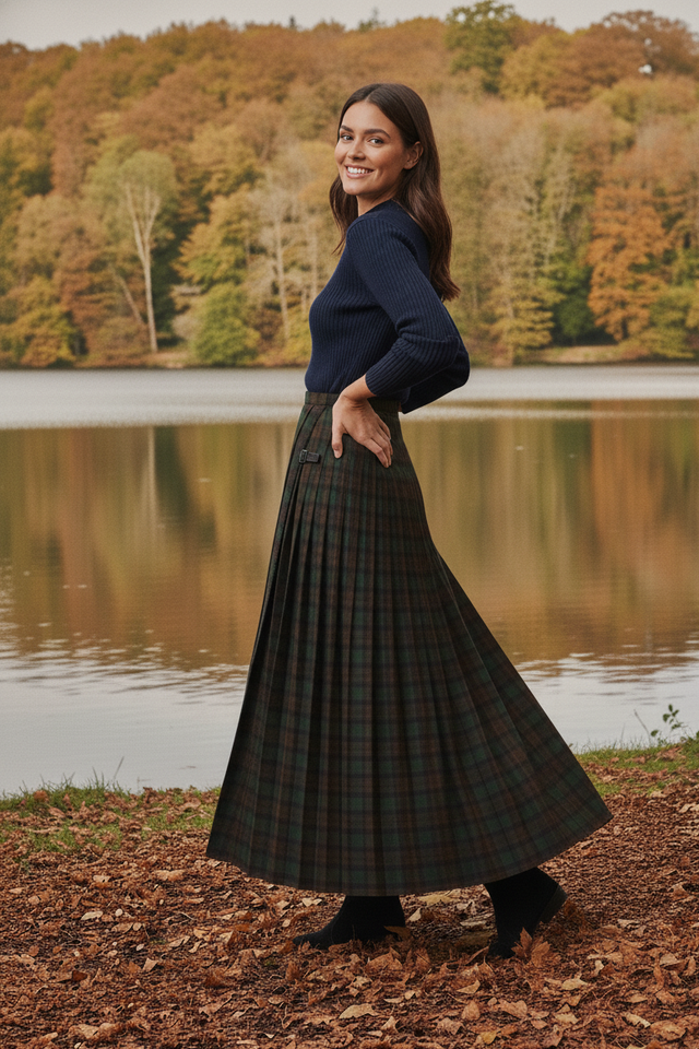 Traditional Scottish Ladies Tartan Maxie Skirt Full Length Kilt In 50 ...
