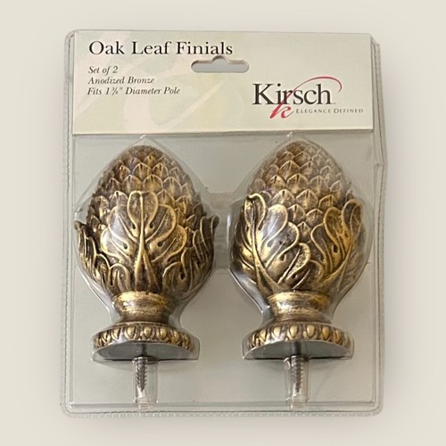 Rare Vintage Kirsch Elegance Defined Oak Leaf Finials – Anodized Bronze ...