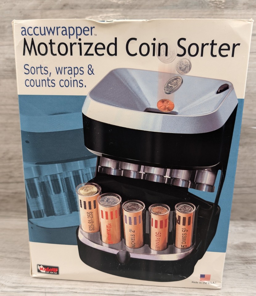 Magnif Accuwrapper Motorized Coin Sorter Sorts Wraps & Counts Coins ...