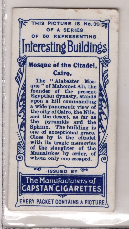 Wills Australia Interesting Buildings 1905 #30 Mosque of the Citadel ...