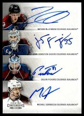 2013-14 Panini Contenders Fours Autographs Pickard/Giguere/Sgarbossa ...
