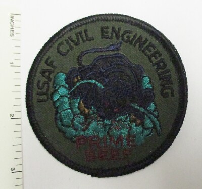 US AIR FORCE CIVIL ENGINEERING PRIME BEEF PATCH (Black Bull Green Dust ...