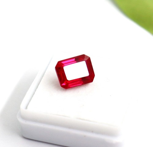 Flawless Natural Red Ruby Emerald Cut AAA Quality 7 Ct Certified Loose ...