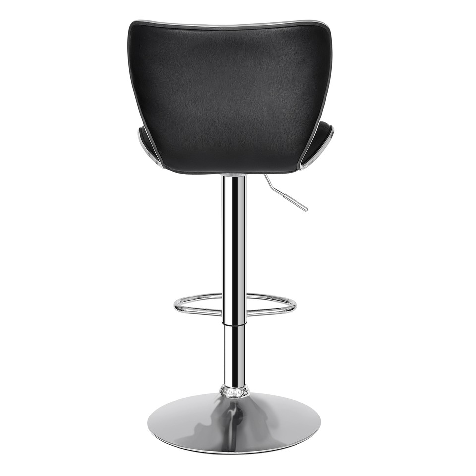 2/4 PCS Bar Stools w/Shell Back PU Leather Back Adjustable Swivel ...