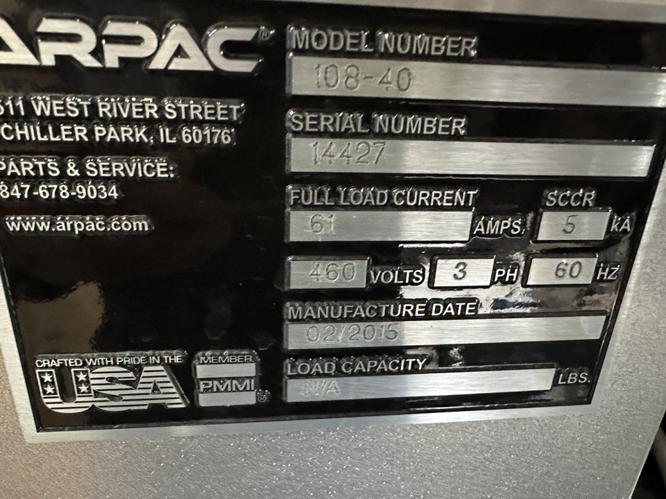Arpac 108-40 Shrink Wrap Bundler Heat Tunnel Belt Conveyor 480V | eBay