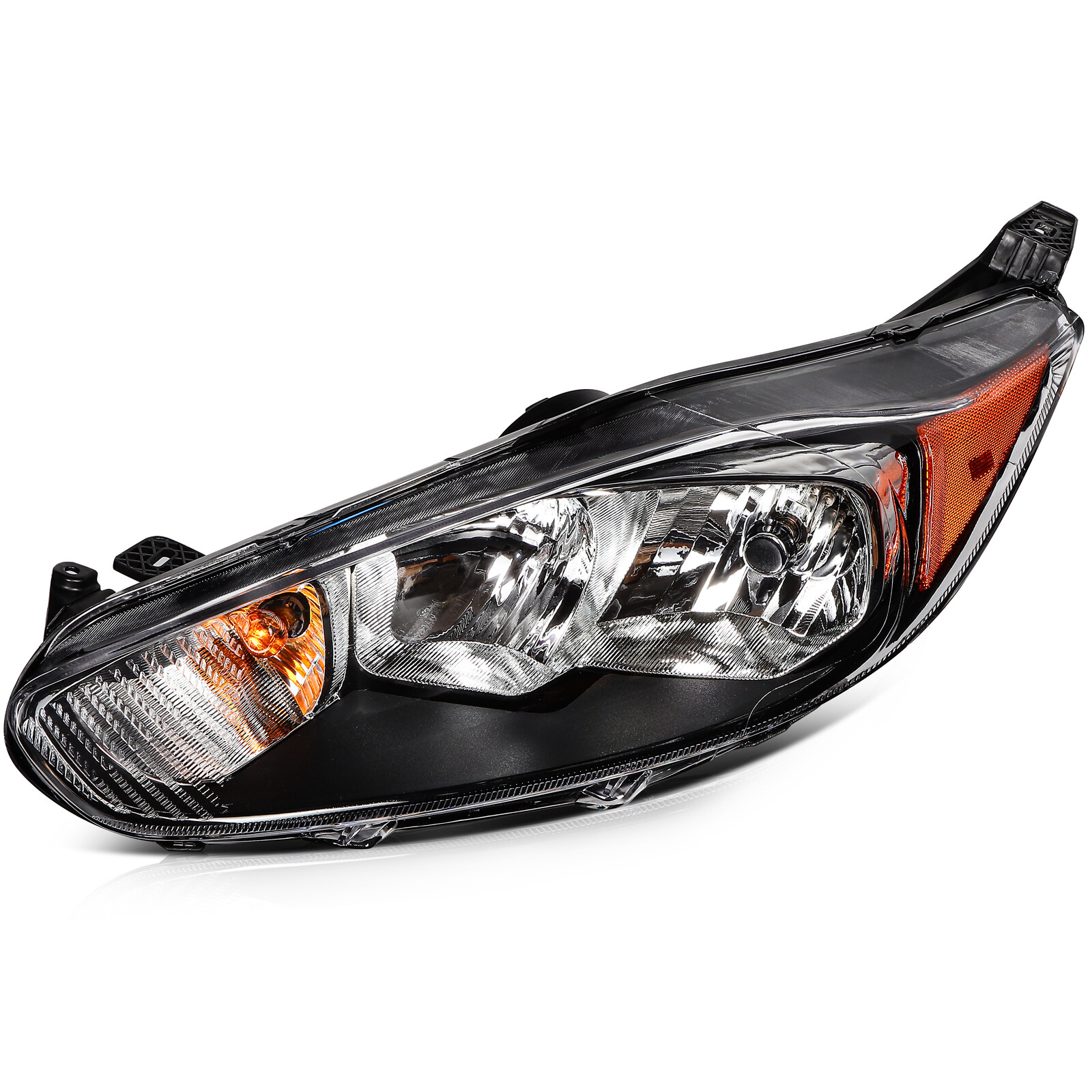 Headlights Assembly For Ford Fiesta 2014-2018 Black Housing Headlamps ...