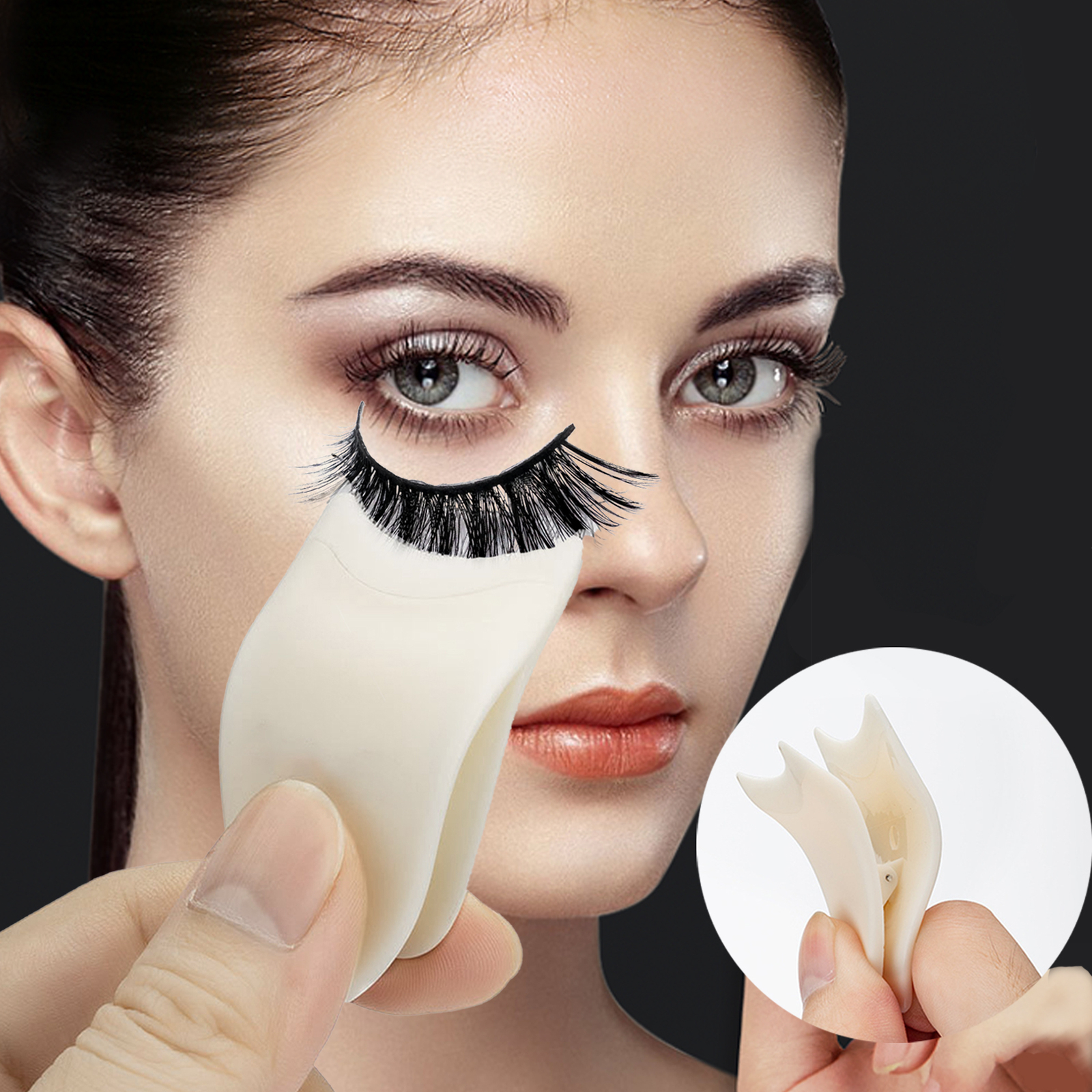 False Eyelashes Clip Eye Lashes Tweezers Applicator Lash Aid Clips ...