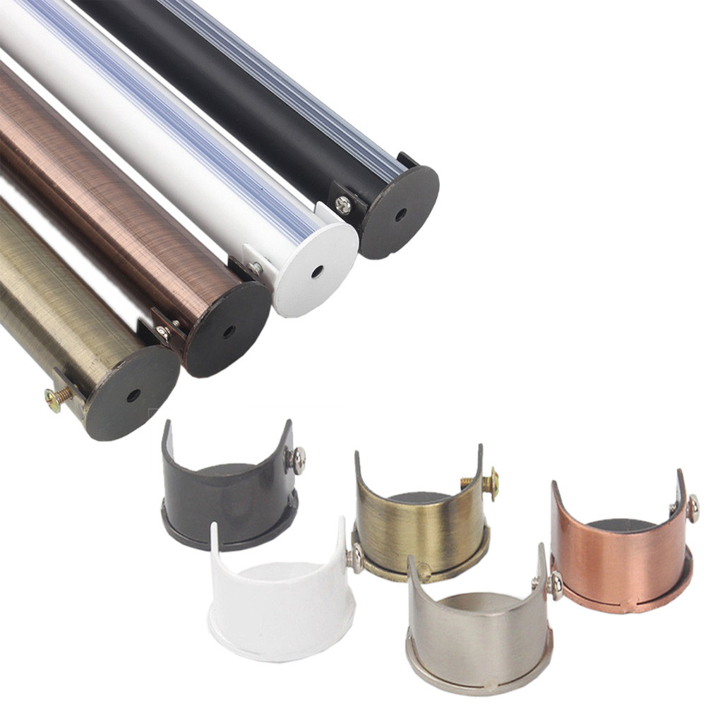 Metal Curtain Pole Recess Bracket Curtain Rail Support for 28mm Curtain ...