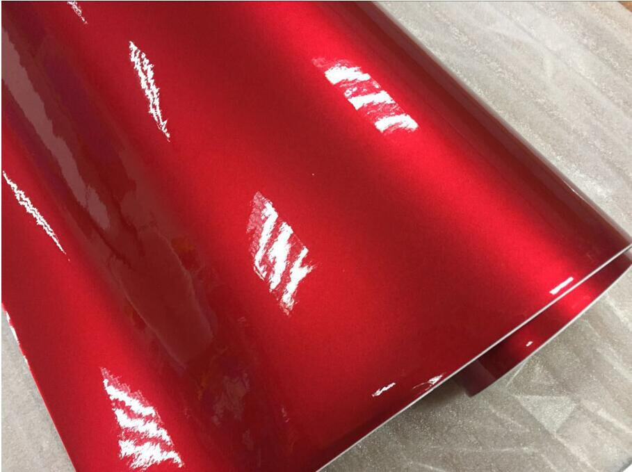 50FT x 5FT Glossy Metallic Vinyl RED Entire Car Wrap Graphics Film ...