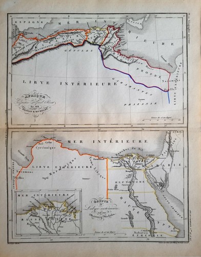 c1860 ANCIENT & CLASSICAL MAP AFRICA NORTH WEST EGYPT LIBYA NILE DELTA HEPTANOME | eBay