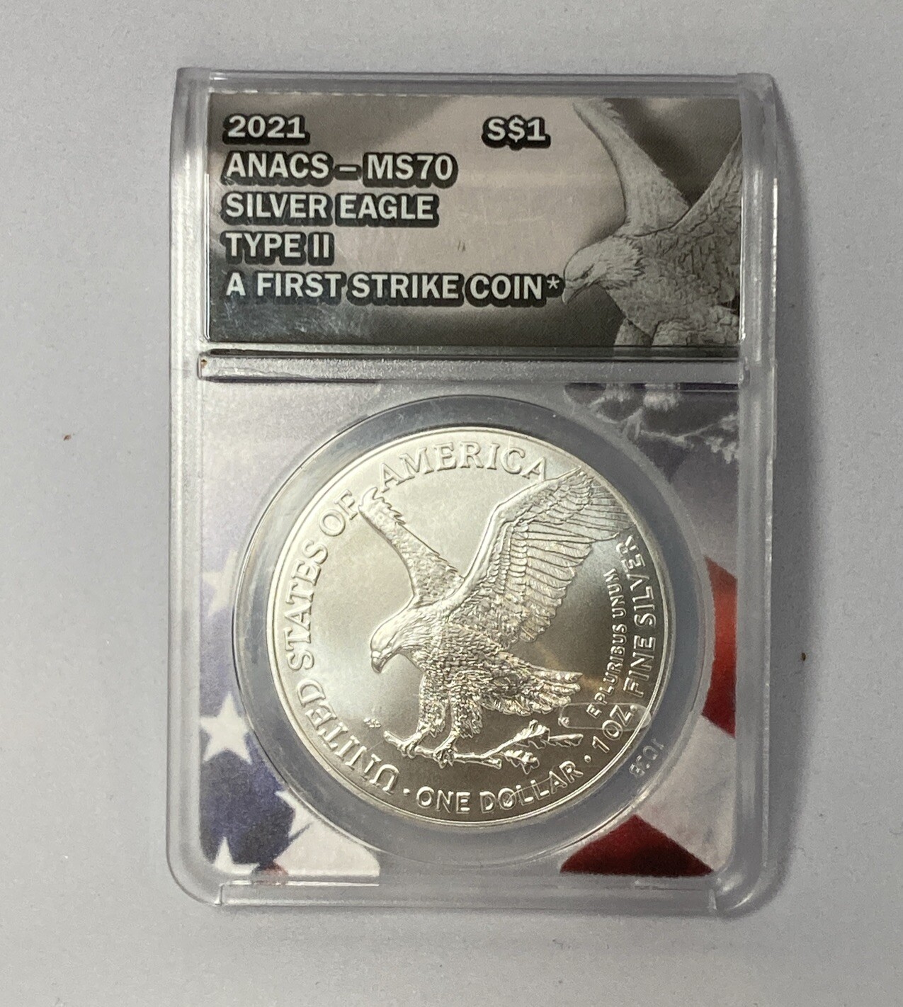 2021 $1 AMERICAN SILVER EAGLE ANACS MS70 TYPE 2 FIRST STRIKE LABEL | eBay