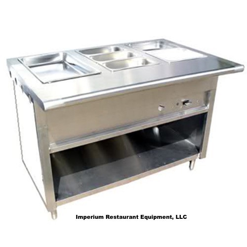 48" 4ft Stainless Steel Steam Table Propane LP Gas 3 Pans 1 Burner 20k ...