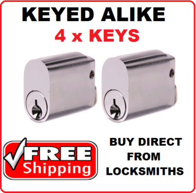 2x 570 - 590 Style Oval Lock Cylinder KEYED ALIKE Lockwood Legge Dorma ...