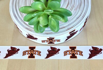 7/8" (1 YD) Iowa State Cyclones Grosgrain Ribbon Collegiate Logo Ribbon ...