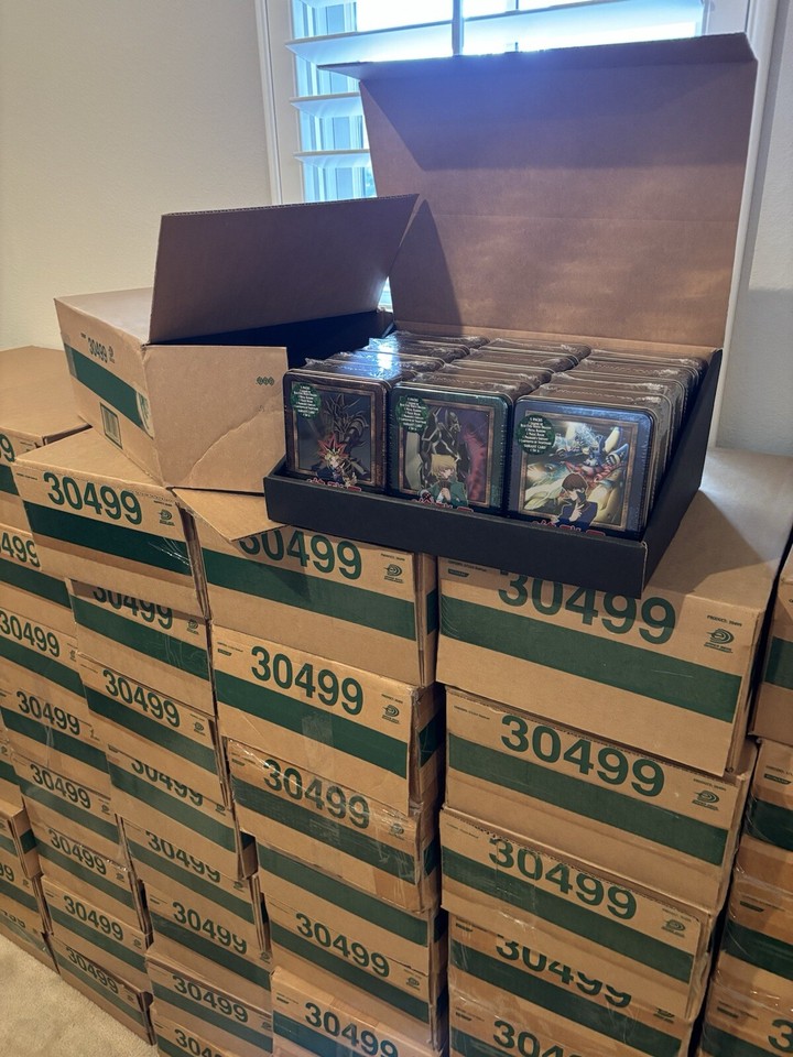 YUGIOH 2003 COLLECTOR 6 TINS SET, EACH TIN; 5 PCKS +1 VAR. CARD, FACT ...