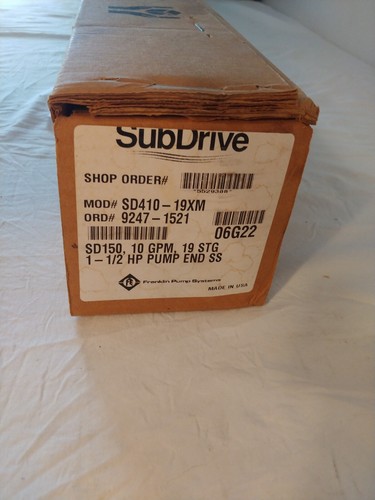 FRANKLIN ELECTRIC SUBDRIVE SD410-19XM WELL PUMP END SS 10GPM 19 STG 1 ...