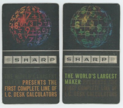 SHARP I.C. Desk Calculators 1970's VARI-VUE Lenticular Advertisement | eBay