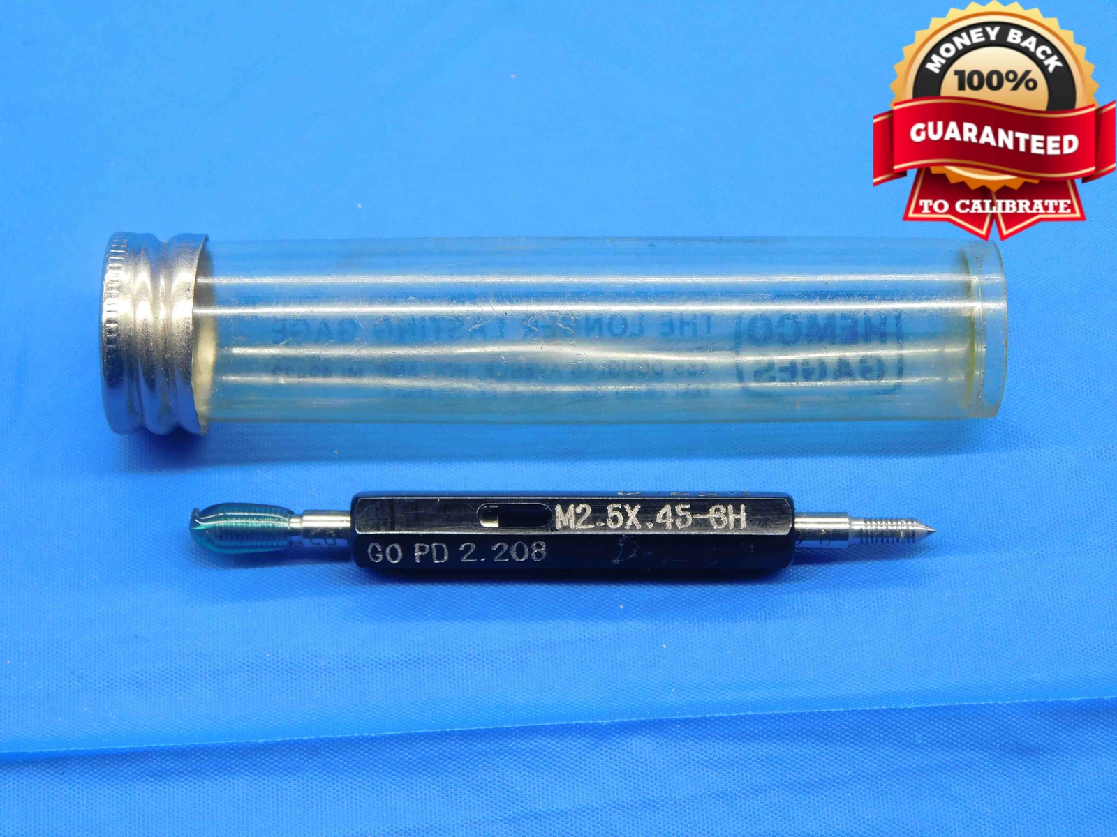 M2.5 X .45 6H METRIC THREAD PLUG GAGE 2.5 0.45 GO NO GO P.D.'S = 2.208 ...
