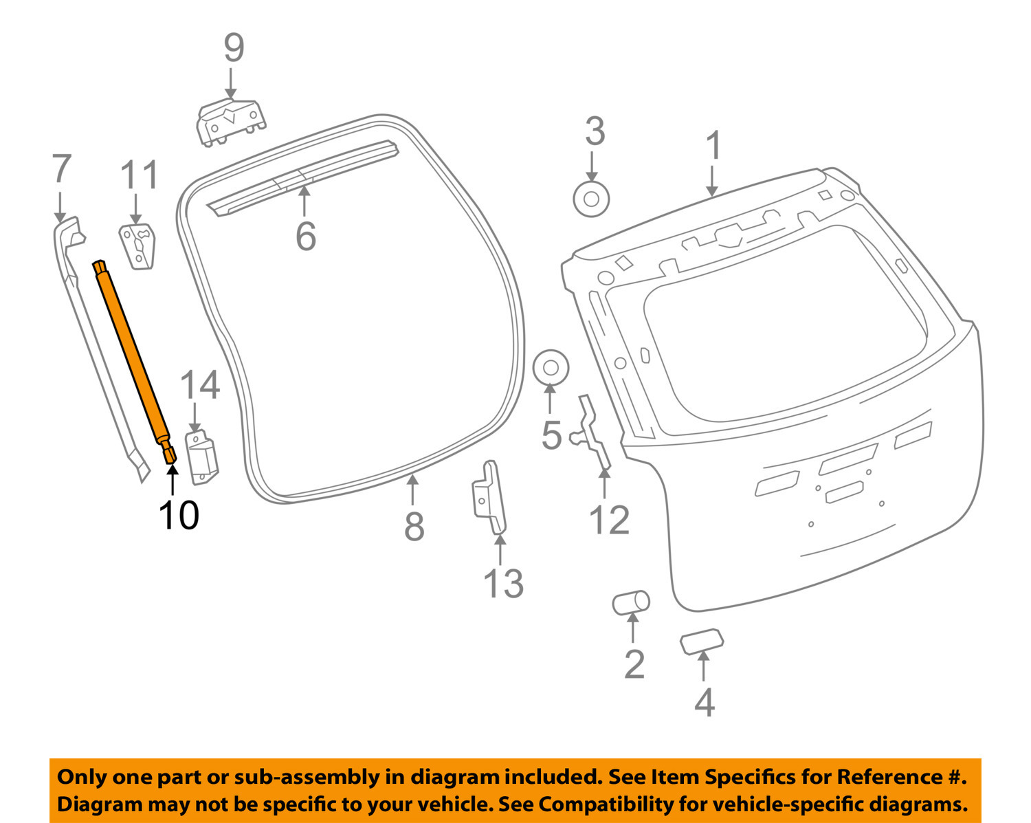 GMC GM OEM 10-16 Terrain Liftgate-Lift Cylinder 20990086 | eBay