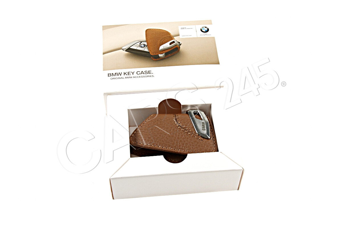 Genuine BMW Key Case Fob For Stainless Steel Clip Saddle Brown ...