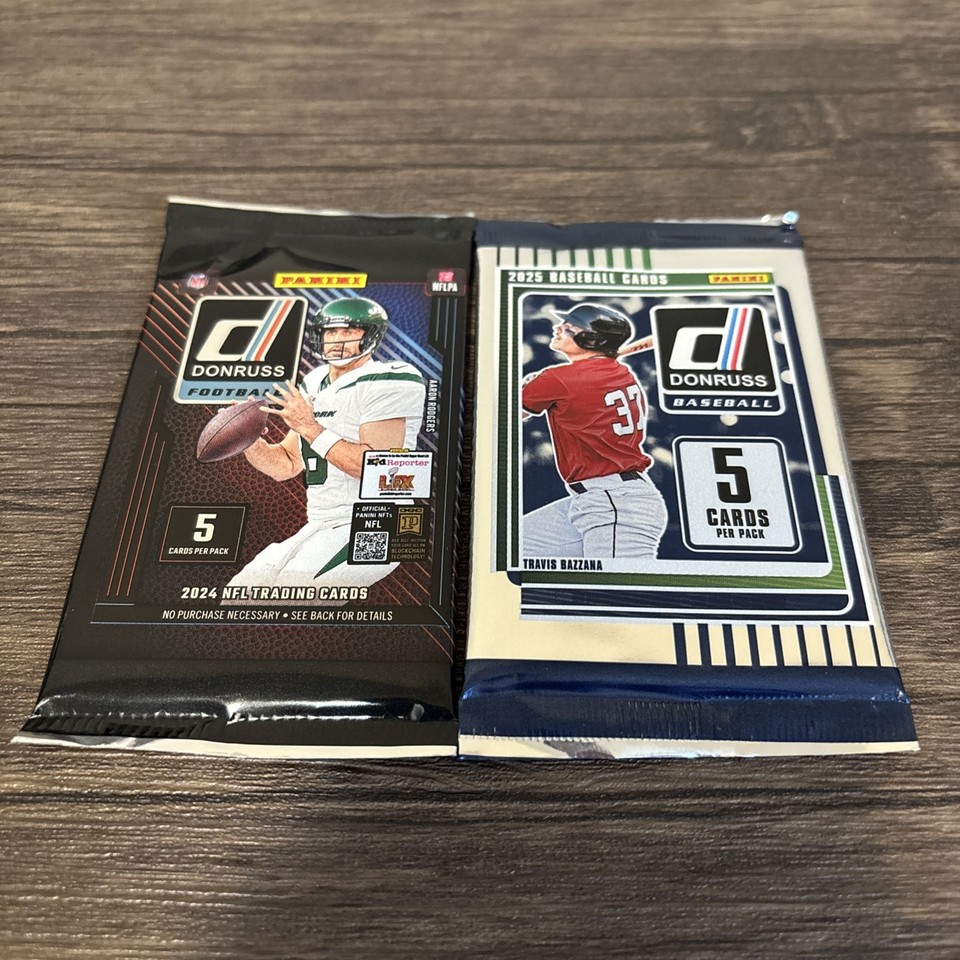 2024 Donruss Football & 2025 Donruss Baseball 5 Card Packs-****Ships ...