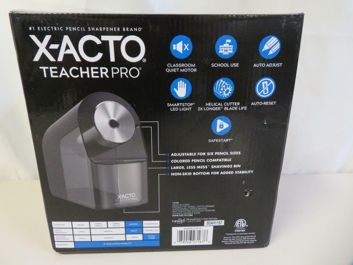 Xacto Teacher Pro Electric Pencil Sharpener Black X Acto Pencil