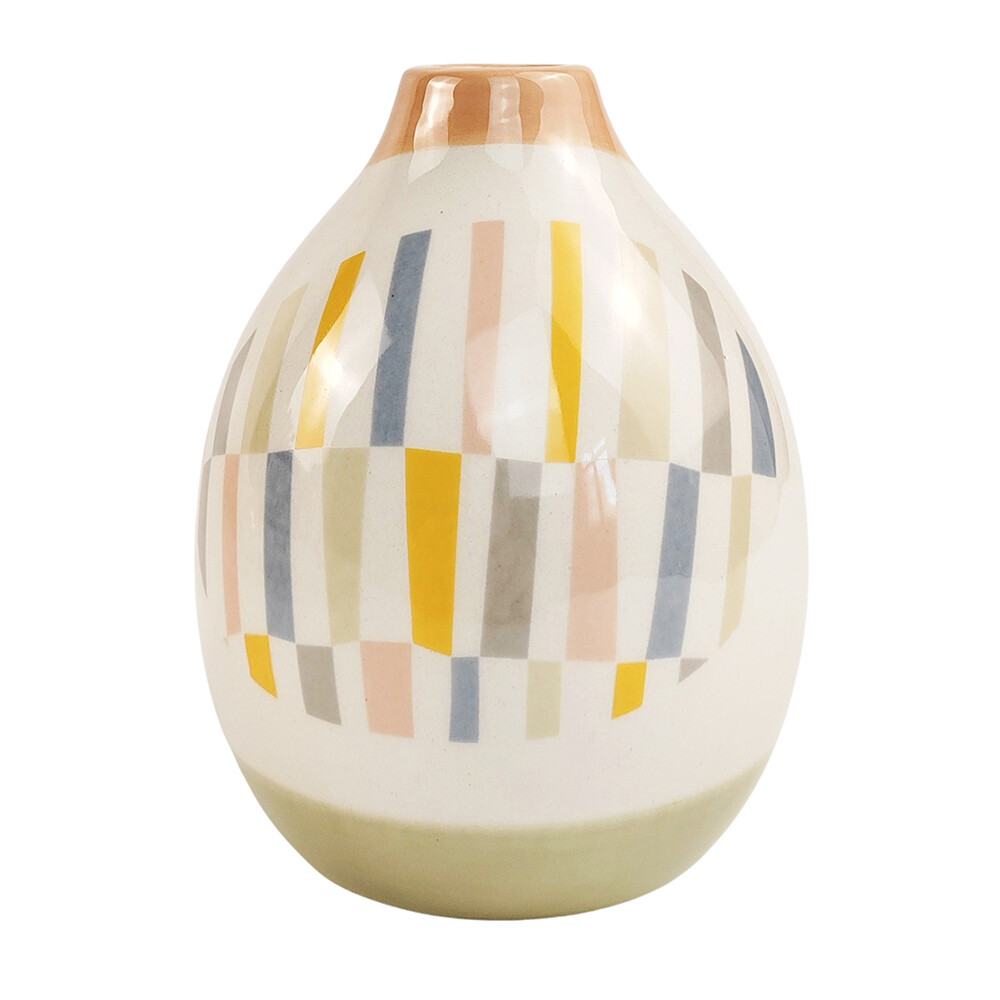2x Urban 13cm Maldon Stripe Home Decor Display Ceramic Table Pot Flower ...