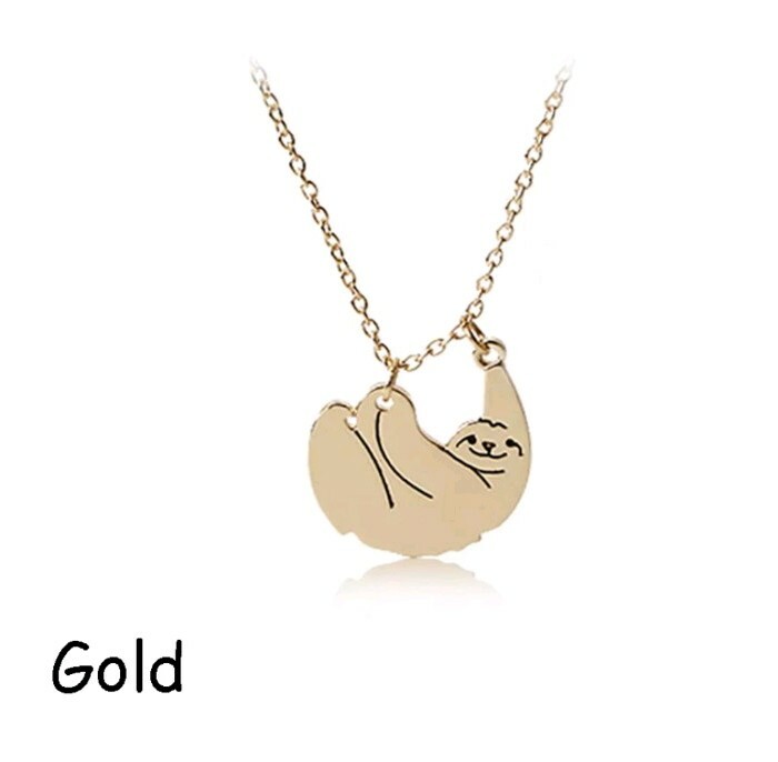 Hanging Sloth Necklaces chain Gold or Silver Bear Animal Jewellery 41 ...