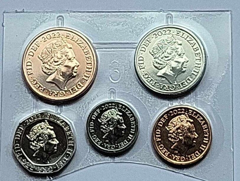 2022 Definitive 1p to 20p Royal Shield of Arms BUNC 5 Coin Set From ...