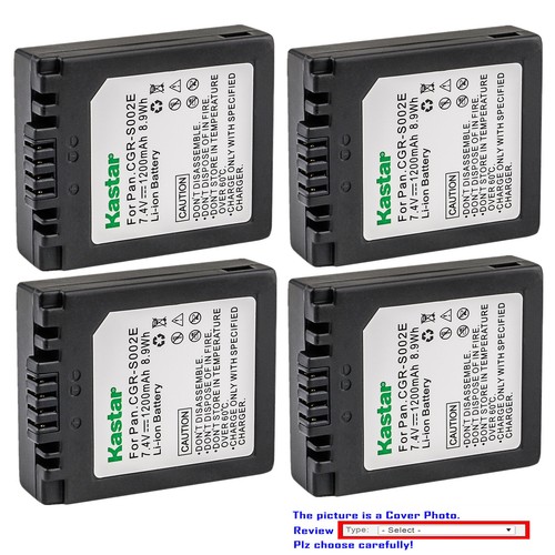 Kastar CGA-S002 Battery Replacement for Panasonic Lumix DMC-FZ20 DMC ...
