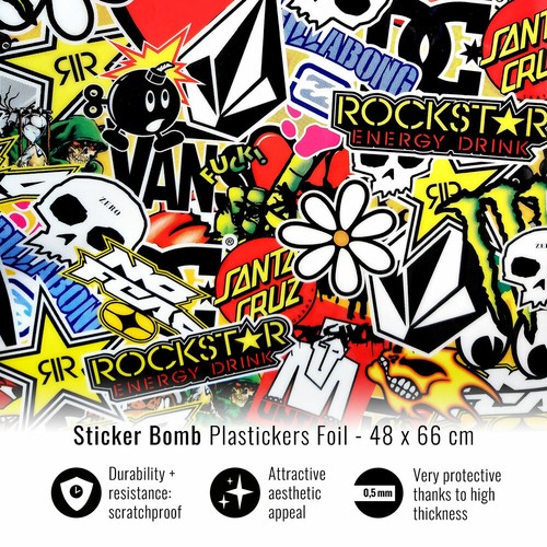 Adhesive Sheet for Motorcycle Fairings, Sticker Bomb Film, 48 x 66 cm ...