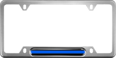 Thin Blue Line - Aluminum Narrow Top 4-hole Car License Plate Frame | eBay