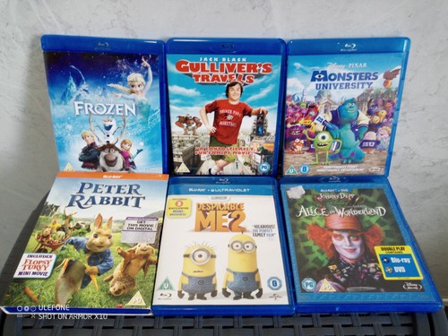 6 Kids Childs Blu Ray Film Bundle Frozen Despicable Me 2 Monsters Inc ...