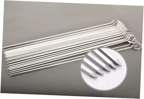 24 Pack Barbecue Skewers Metal BBQ Sticks,14" Stainless 14inch Square ...