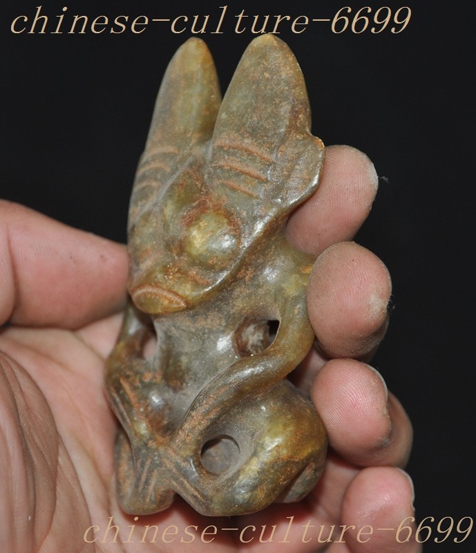 3.4"China Ancient hetian jade Hand-carved Strange person Decorative ...